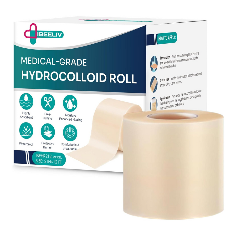 IBEELIV Medical-Grade Hydrocolloid Roll for Wound Care: 5cm × 3.6m Hyd